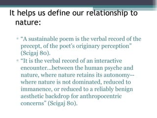 Eco poetry & ecological awareness | PPT