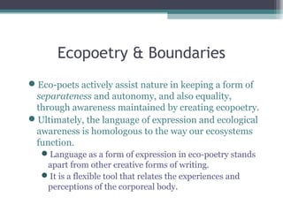 Eco poetry & ecological awareness | PPT