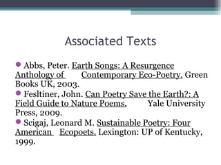 Eco poetry & ecological awareness | PPT