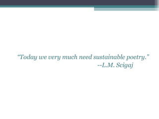 Eco poetry & ecological awareness | PPT