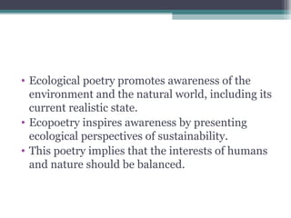 Eco poetry & ecological awareness | PPT