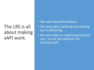 LRS - What you need to know - at Learning Solutions Conference | PPTX
