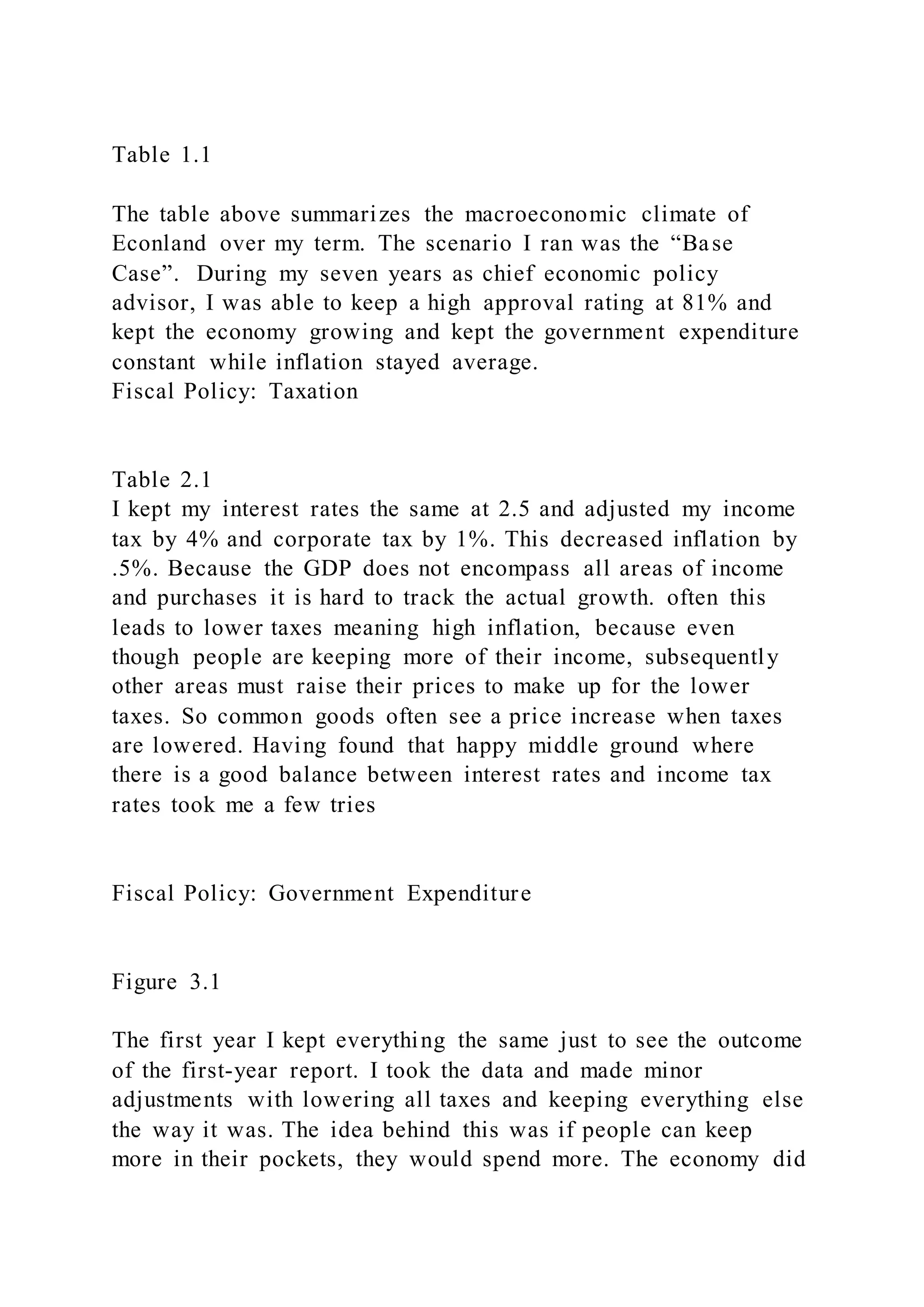 ECO 202 Project TemplateEconomic Summary Report | DOCX