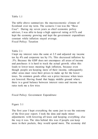 ECO 202 Project TemplateEconomic Summary Report | DOCX