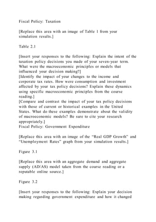 ECO 202 Project TemplateEconomic Summary Report | DOCX