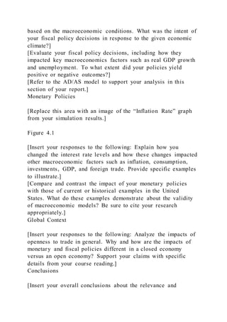 ECO 202 Project TemplateEconomic Summary Report | DOCX