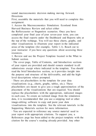 ECO 202 Project TemplateEconomic Summary Report | DOCX