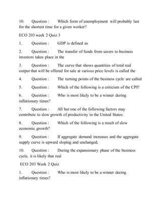 ECO 203 Success Begins /newtonhelp.com | DOCX