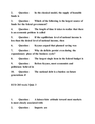 ECO 203 Success Begins /newtonhelp.com | PDF