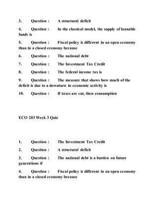 ECO 203 Success Begins /newtonhelp.com | DOCX