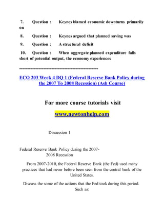 ECO 203 Success Begins /newtonhelp.com | DOCX