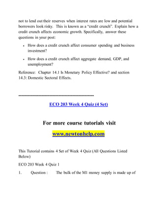 ECO 203 Success Begins /newtonhelp.com | PDF