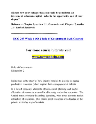 ECO 203 Success Begins /newtonhelp.com | DOCX