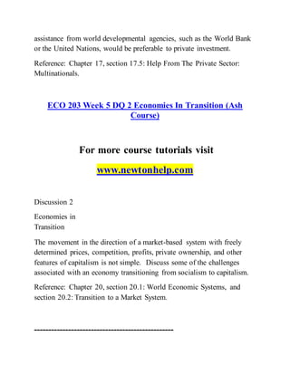 ECO 203 Success Begins /newtonhelp.com | DOCX