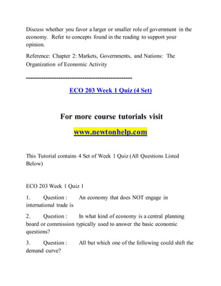 ECO 203 Success Begins /newtonhelp.com | DOCX