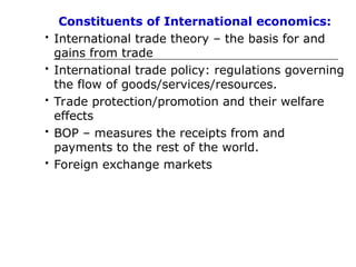 The introduction to International Economics | PPT
