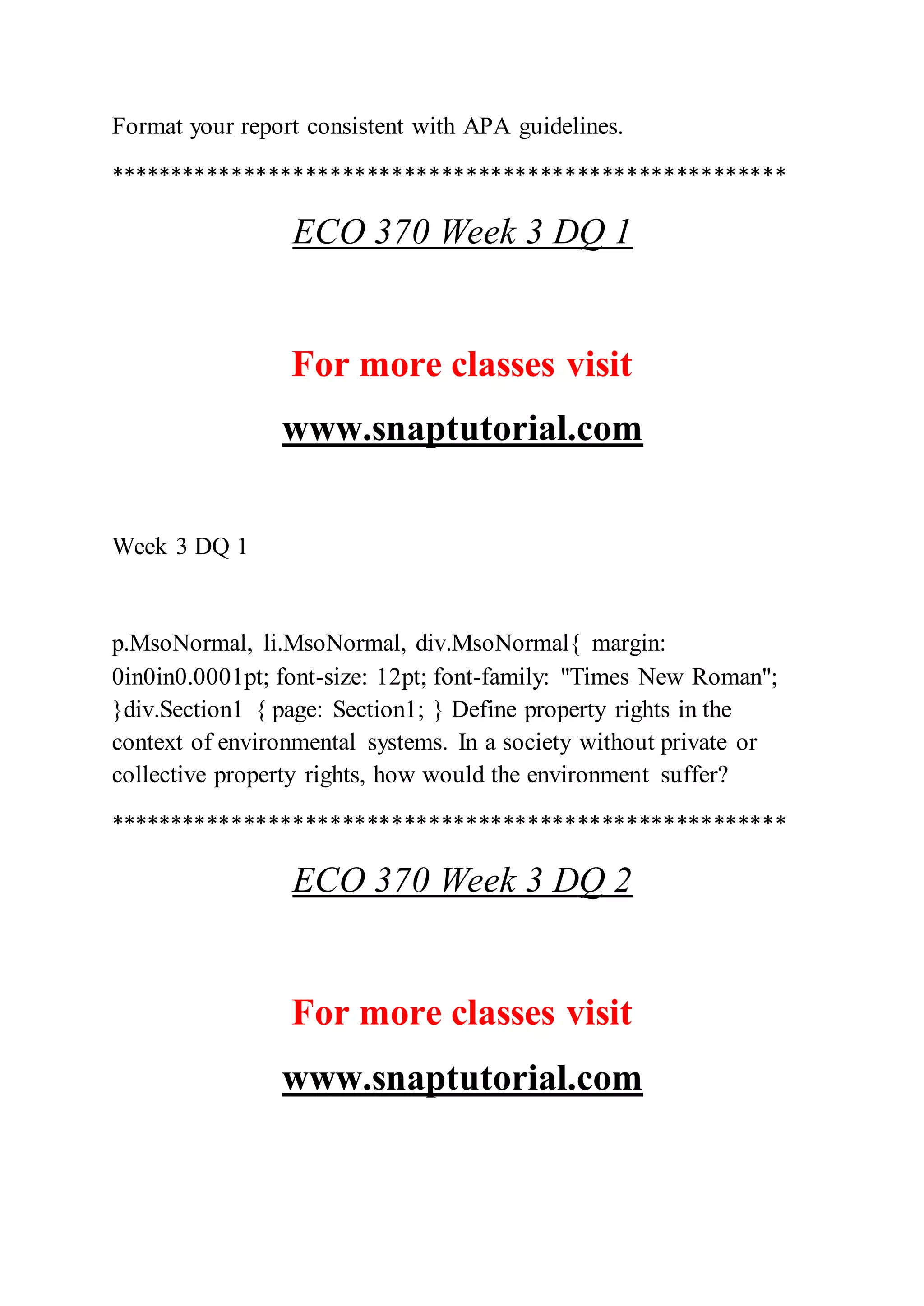 ECO 370 Effective Communication - snaptutorial.com
