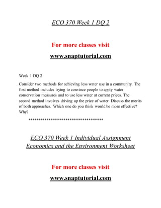 ECO 370 Education Specialist / snaptutorial.com