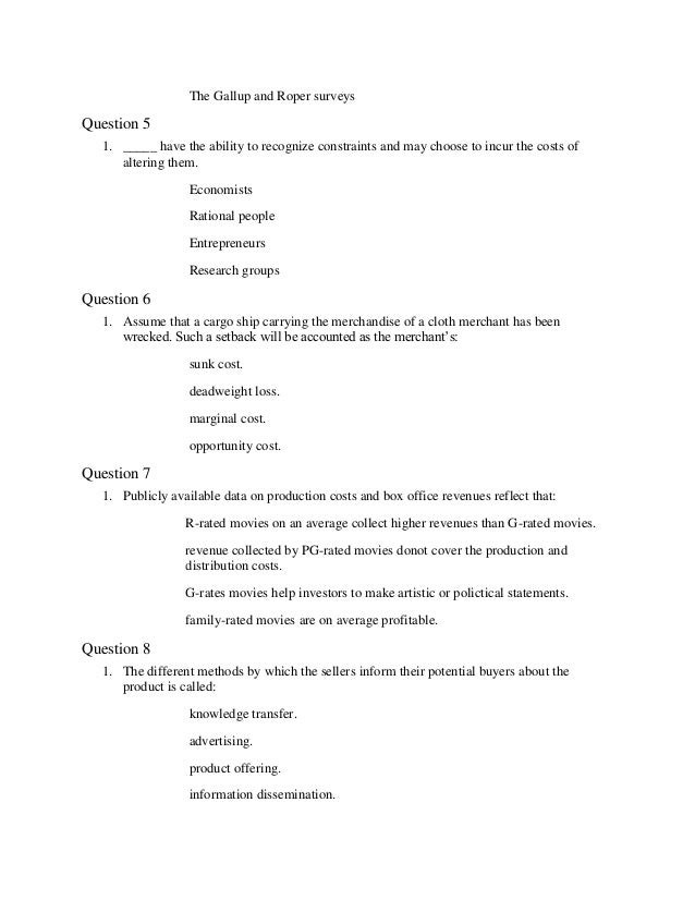 Eco 550 wk 2 chapter 1 quiz 1
