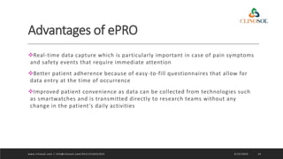 eCOA and ePRO and Their Use in Clinical Trials_pptx | PPTX