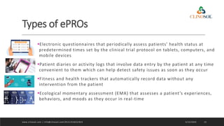 eCOA and ePRO and Their Use in Clinical Trials_pptx | PPTX