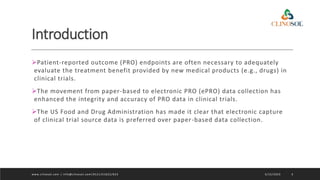 eCOA and ePRO and Their Use in Clinical Trials_pptx | PPTX