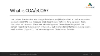 eCOA and ePRO and Their Use in Clinical Trials_pptx | PPTX