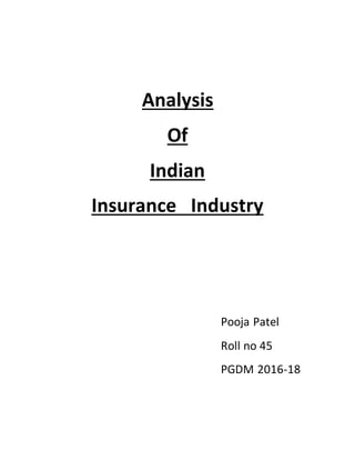 Analysis of Indian Insurance Industry | DOCX