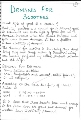 Class 12 Economics Board Project | Elasticity of Demand | | PDF