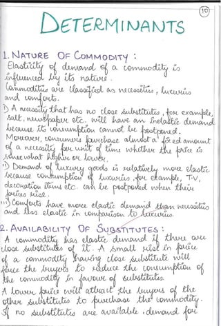 Class 12 Economics Board Project | Elasticity of Demand | | PDF