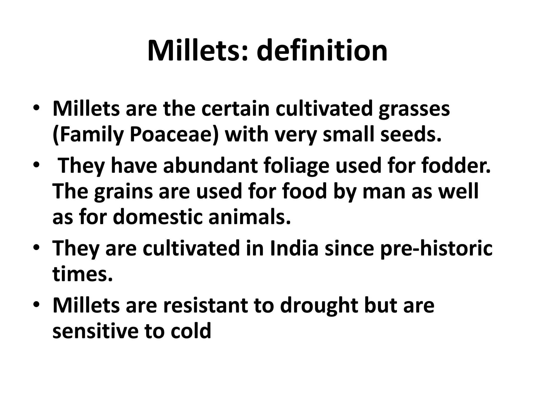 Economic Botany : Millets | PPTX