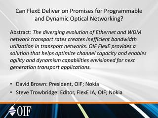 ECOC 2018 - FlexE Delivers | PPT