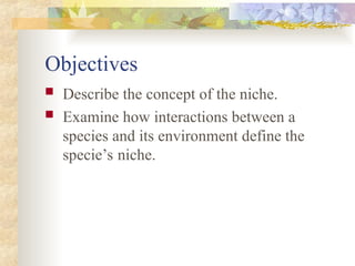 Ecosystem, habitat and community, Niche ppt | PPT