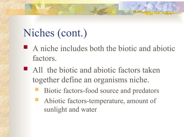 Ecosystem, habitat and community, Niche ppt | PPT