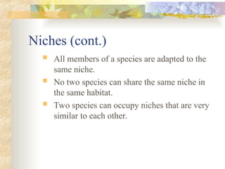 Ecosystem, habitat and community, Niche ppt | PPT