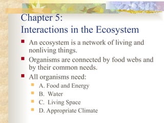 ecosystem and its niches and population. | PPT