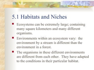ecosystem and its niches and population. | PPT