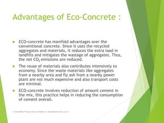 Eco-Concrete : Opportunities and Challenges | PPT