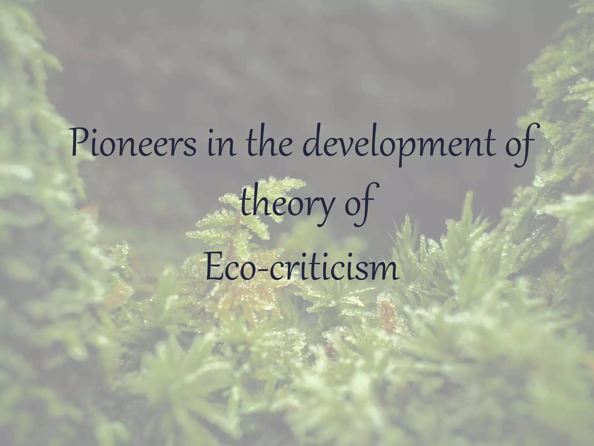 Ecocriticism | PPTX
