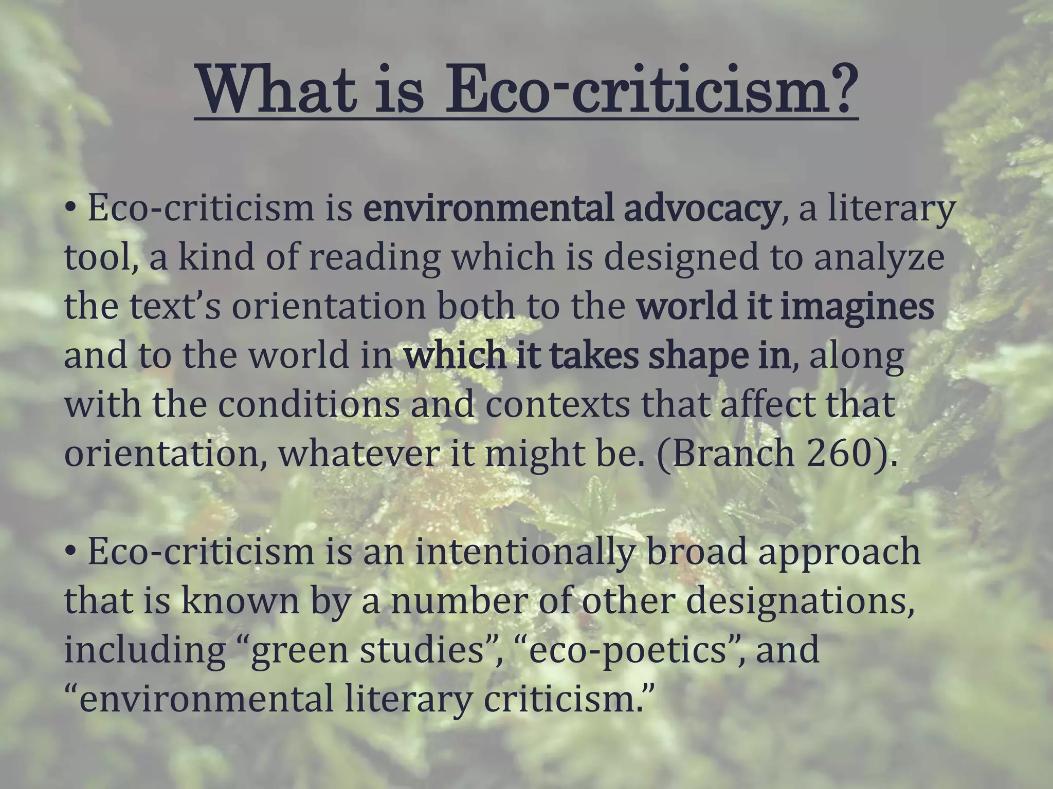 Ecocriticism | PPTX