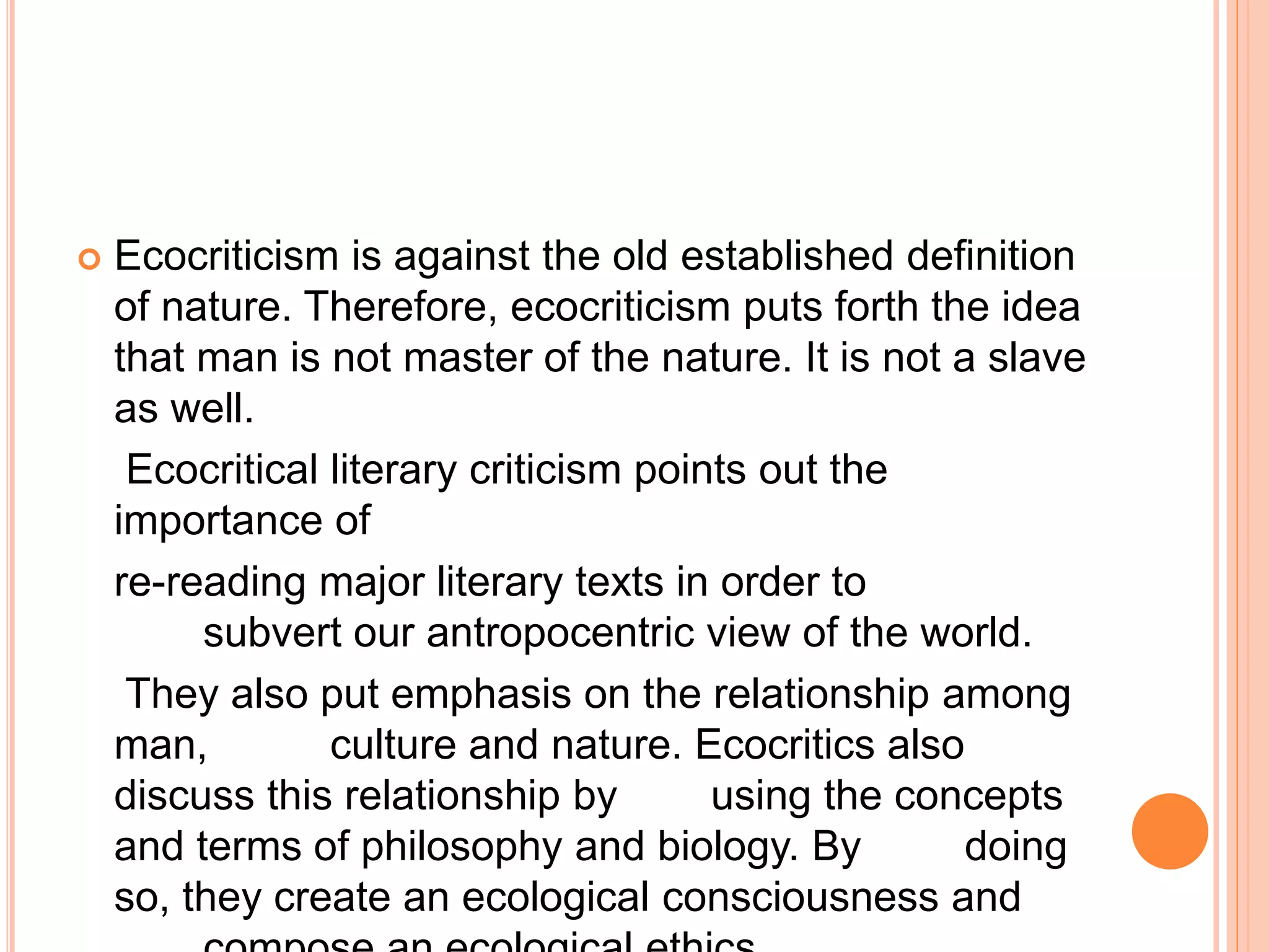 Ecocriticism as a concept | PPT