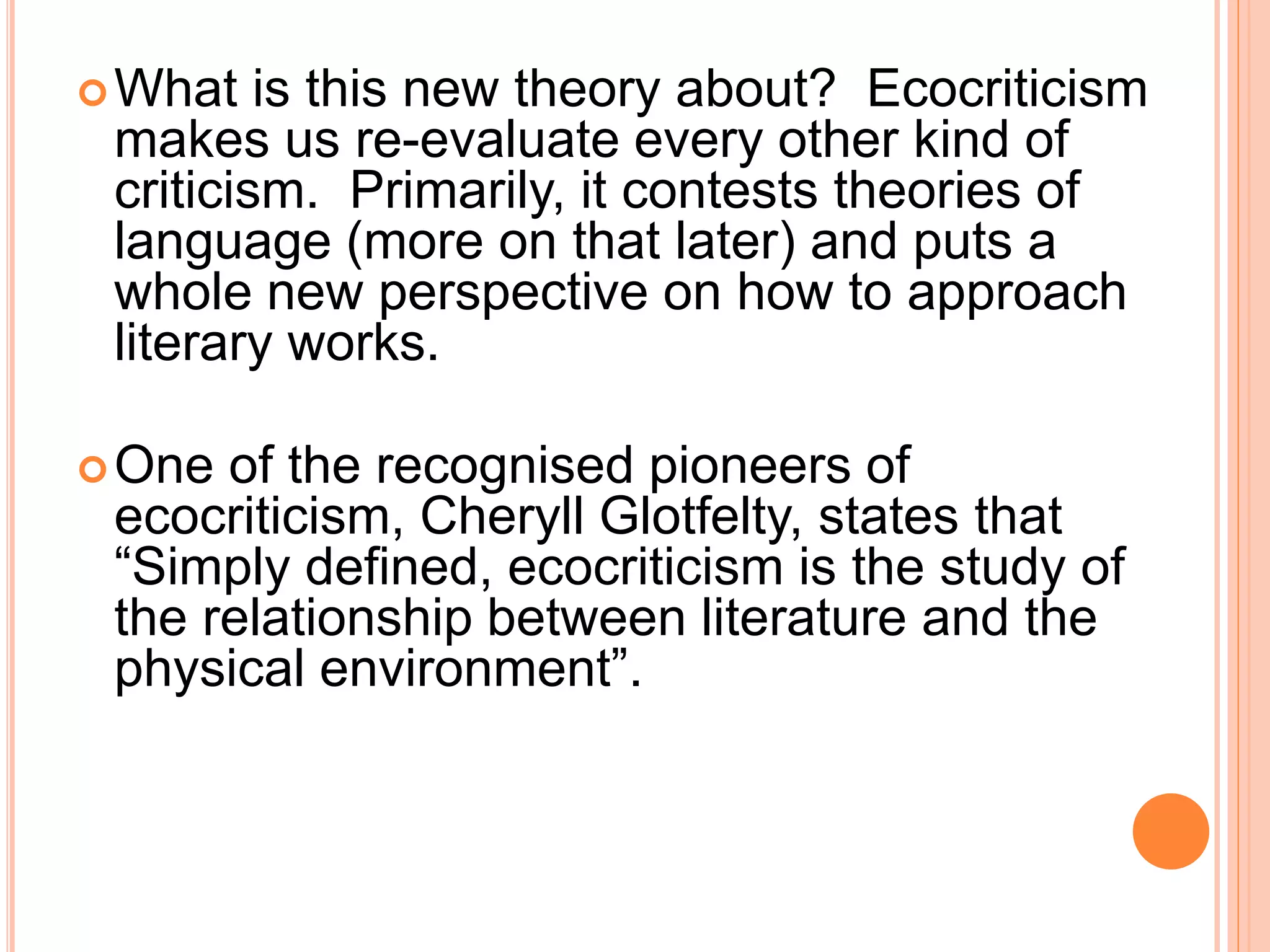 Ecocriticism as a concept | PPT