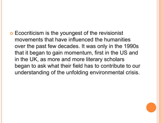Ecocriticism as a concept | PPT