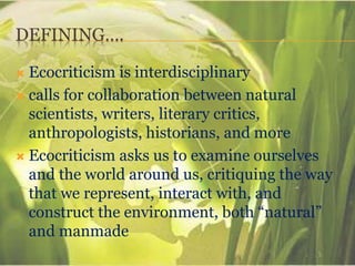 Ecocriticism in literature Introduction | PPTX