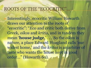 Ecocriticism in literature Introduction | PPTX