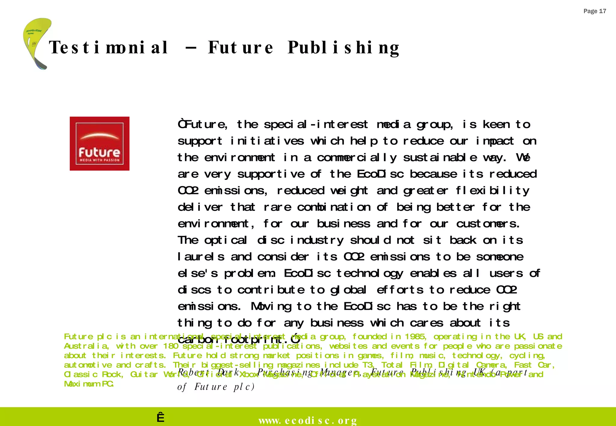 Eco Disc Presentation 0110 | PPT