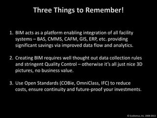 Building Information Modelling (BIM) for Handover and Facilities ...