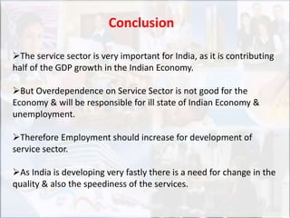 Economics - Over dependence On Service Sector Ppt - Done By Eco Grp | PPT