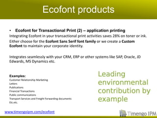 Ecofont savings for today and tomorrow | PPT