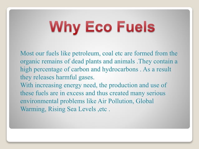 Eco friendly fuels | PPTX